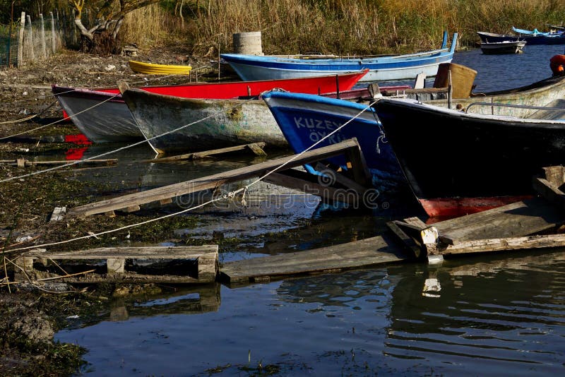 Colorful Boats resting editorial stock image. Image of colorful - 171638844