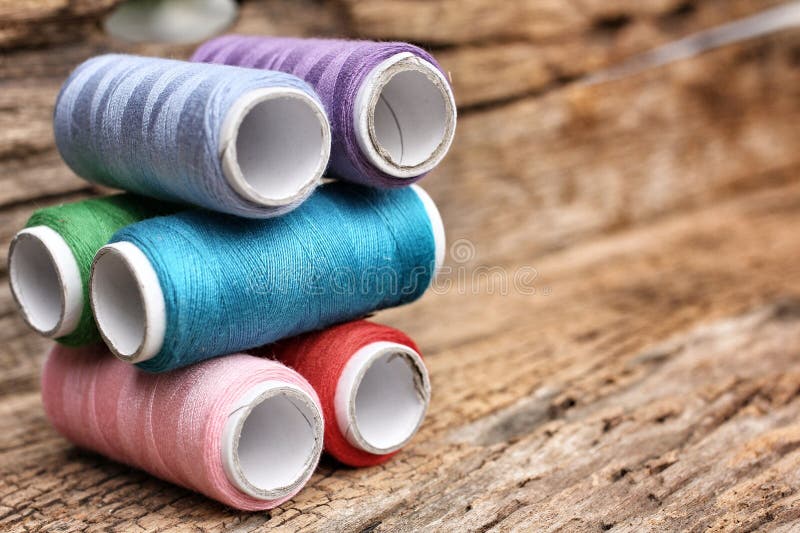 Colorful bobbins thread stock image. Image of textile - 38091305
