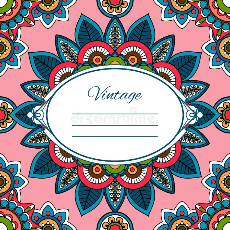 Colorful Boho Style Greeting Card Stock Vector - Illustration of ...