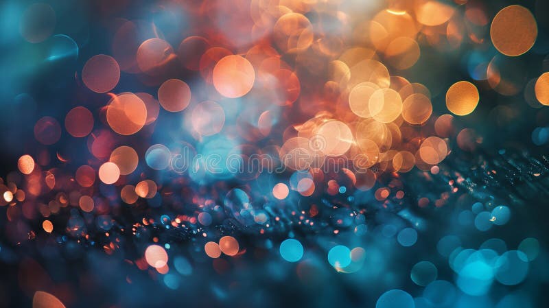 Colorful Bokeh Background in Orange and Blue Stock Illustration ...