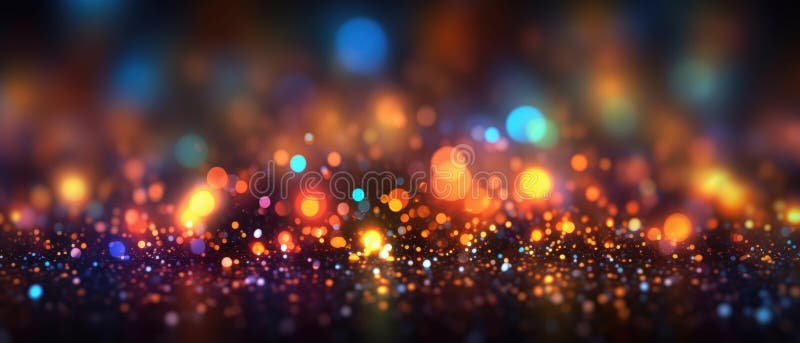 Colorful Bokeh Glow Particle Abstract Background. Light Blurred of ...