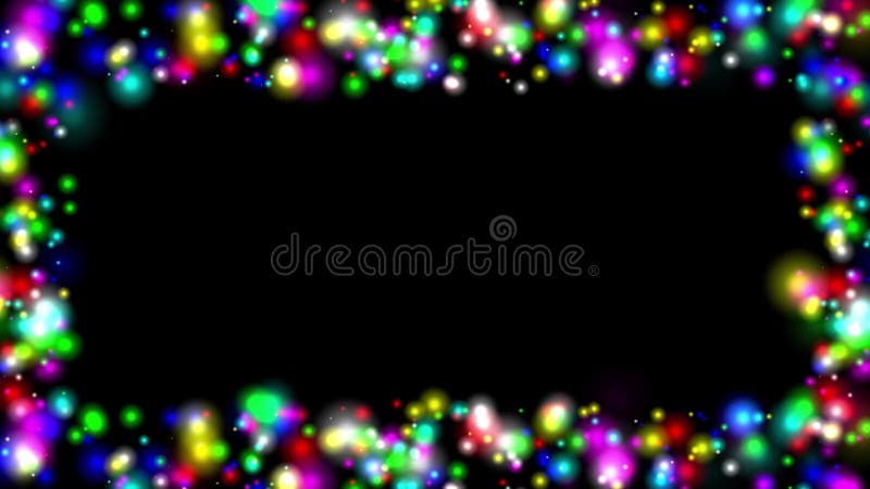 Colorful Bokeh Particles Frame Motion Graphics with Night Background ...