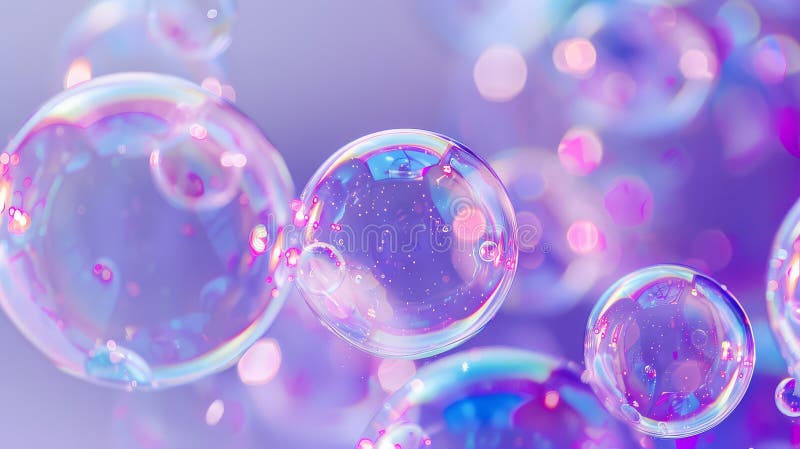 Colorful Bokeh and Shiny Bubbles Create Bubbly Background Stock ...