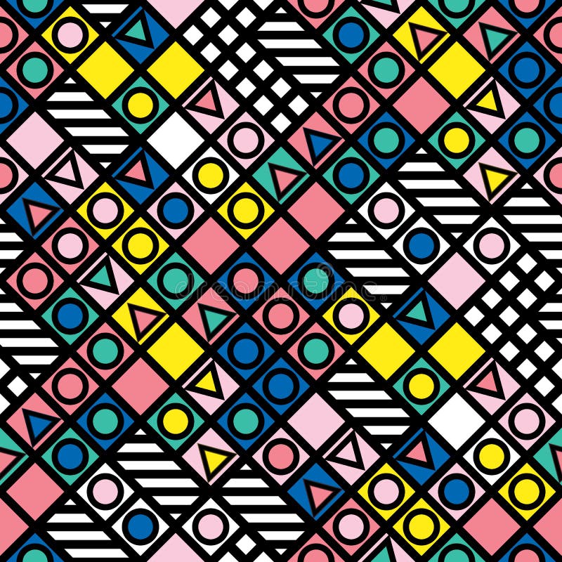 Colorful Bold Bright Seamless Pattern Stock Illustration - Illustration ...