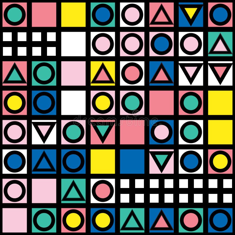 Colorful Bold Bright Seamless Pattern Stock Illustration - Illustration ...