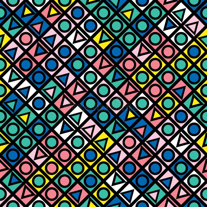 Colorful Bold Bright Seamless Pattern Stock Illustration - Illustration ...