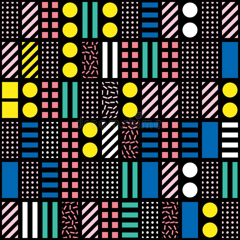 Colorful Bold Bright Seamless Pattern Stock Illustration - Illustration ...