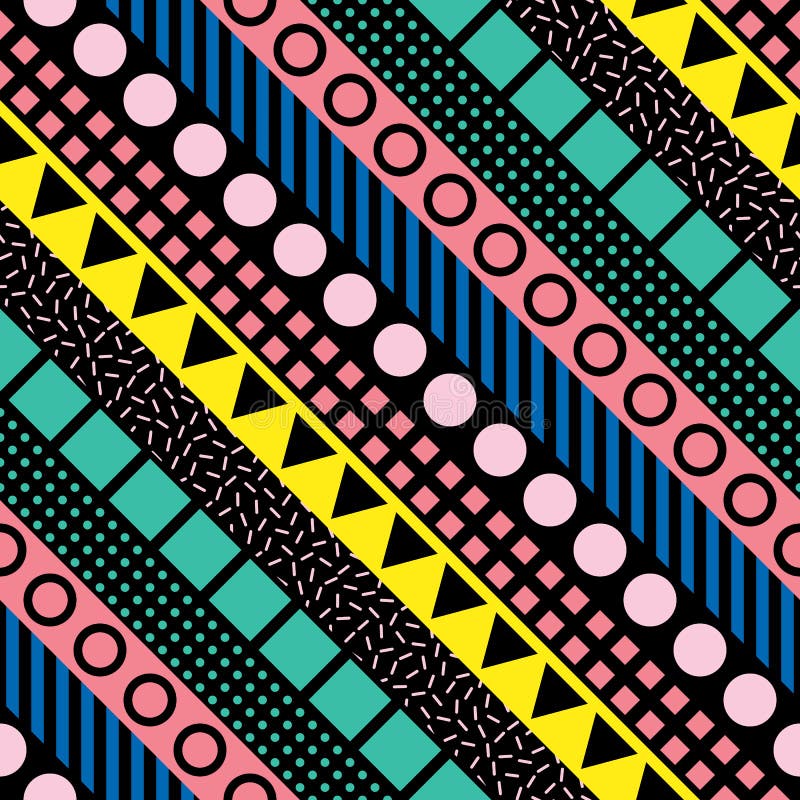 Colorful Bold Bright Seamless Pattern Stock Illustration - Illustration ...