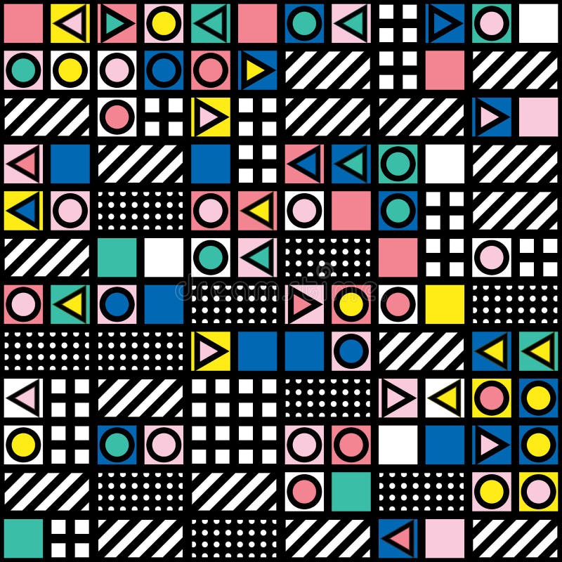 Colorful Bold Bright Seamless Pattern Stock Illustration - Illustration ...