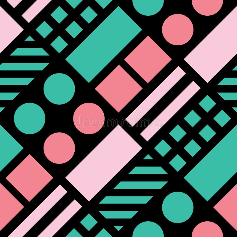 Colorful Bold Bright Seamless Pattern Stock Illustration - Illustration ...