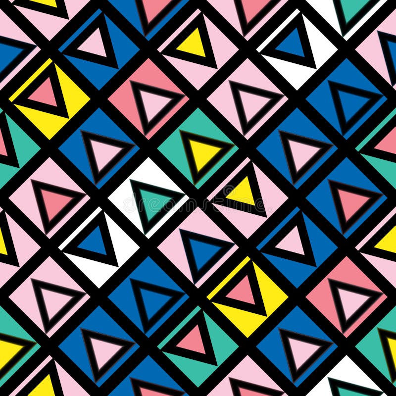 Colorful Bold Bright Seamless Pattern Stock Illustration - Illustration ...