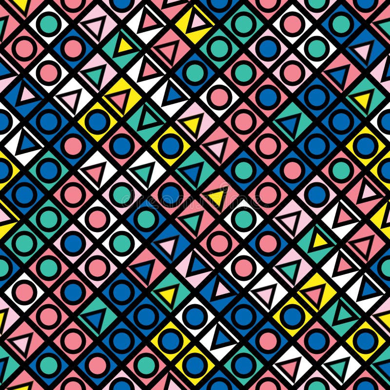 Colorful Bold Bright Seamless Pattern Stock Illustration - Illustration ...
