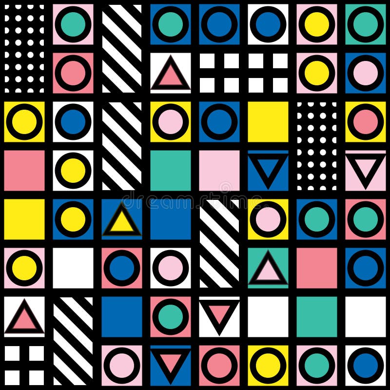 Colorful Bold Bright Seamless Pattern Stock Illustration - Illustration ...