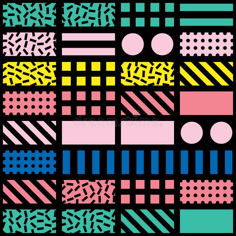 Colorful Bold Bright Seamless Pattern Stock Illustration - Illustration ...