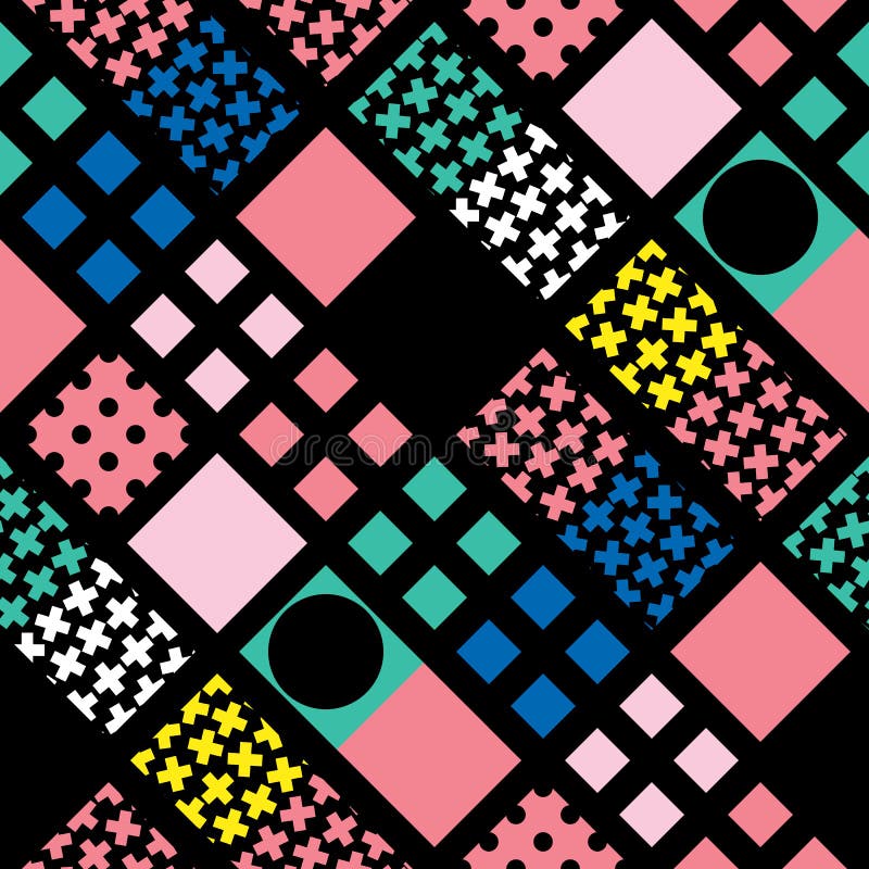 Colorful Bold Bright Seamless Pattern Stock Illustration - Illustration ...