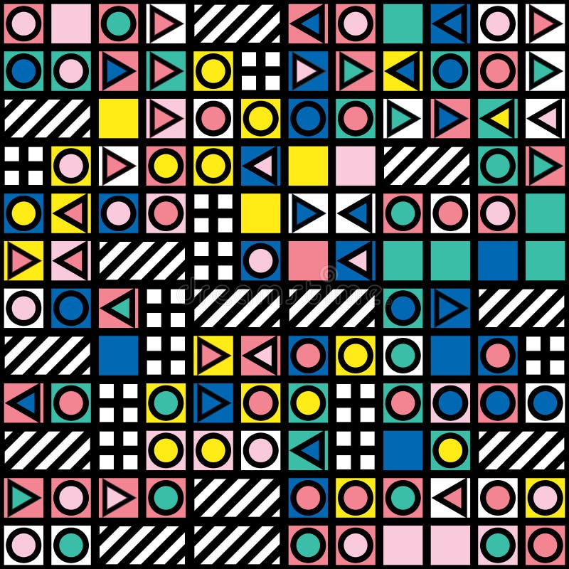 Colorful Bold Bright Seamless Pattern Stock Illustration - Illustration ...