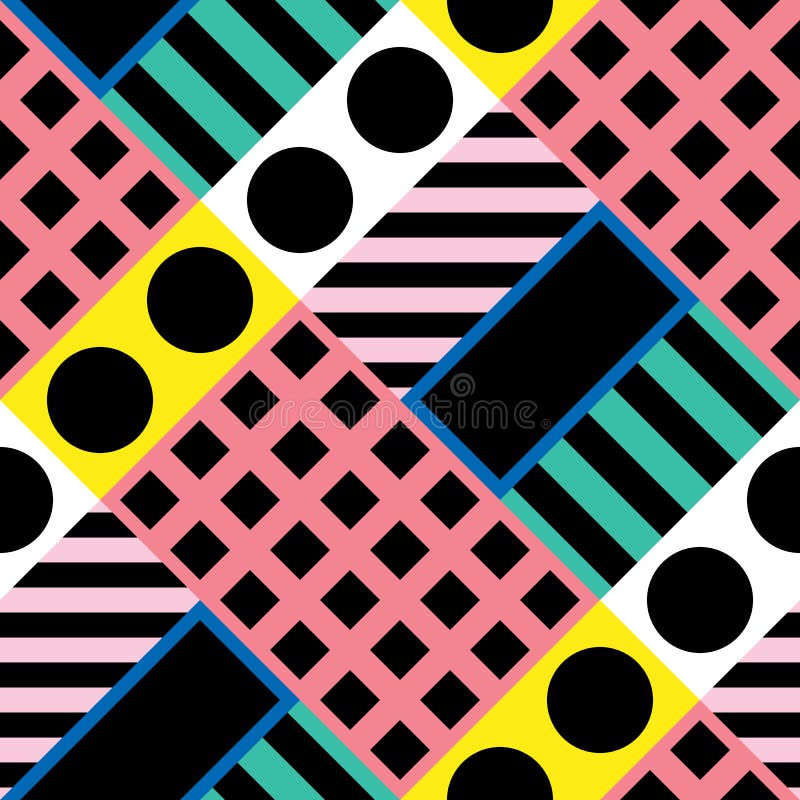 Colorful Bold Bright Seamless Pattern Stock Illustration - Illustration ...