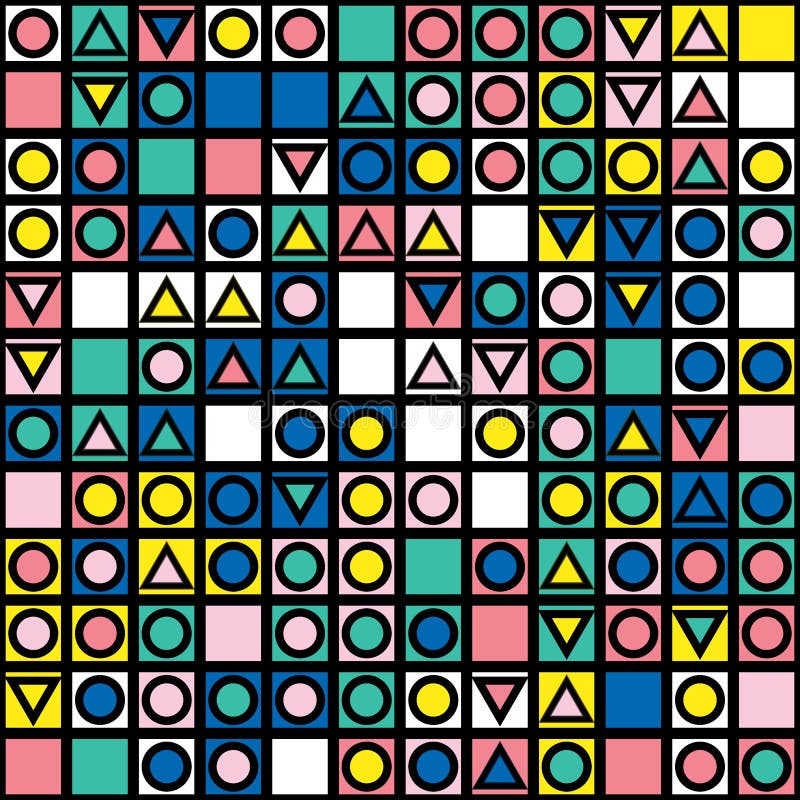 Colorful Bold Bright Seamless Pattern Stock Illustration - Illustration ...