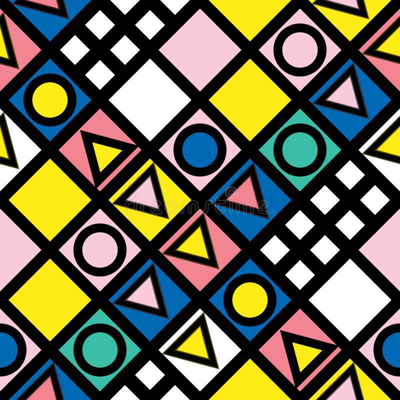 Colorful Bold Bright Seamless Pattern Stock Illustration - Illustration ...