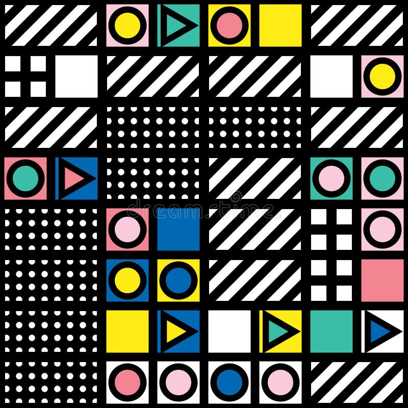 Colorful Bold Bright Seamless Pattern Stock Illustration - Illustration ...