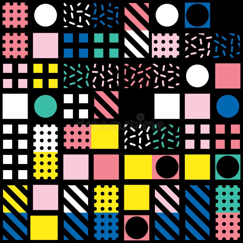 Colorful Bold Bright Seamless Pattern Stock Illustration - Illustration ...