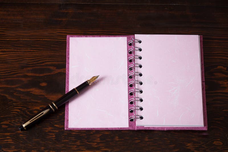 Colorful Book Note and Fountain Pen Stock Photo - Image of book, copy ...