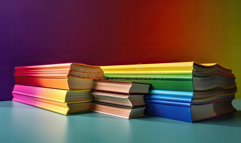 Colorful Book Spines Create a Striking Backdrop for the Room Creating ...