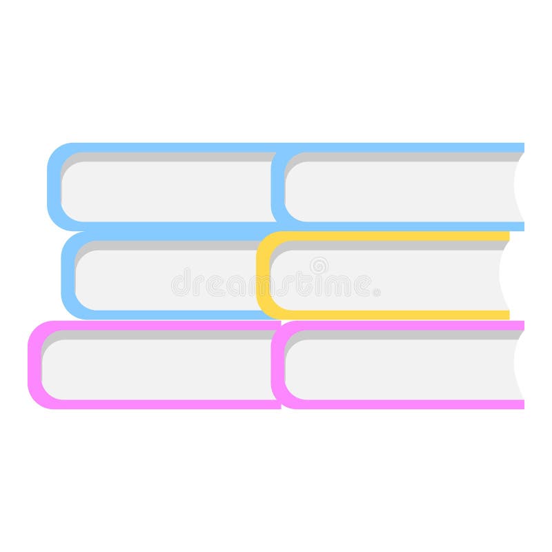 Colorful Book Stack Icon, Cartoon Style Stock Vector - Illustration of ...