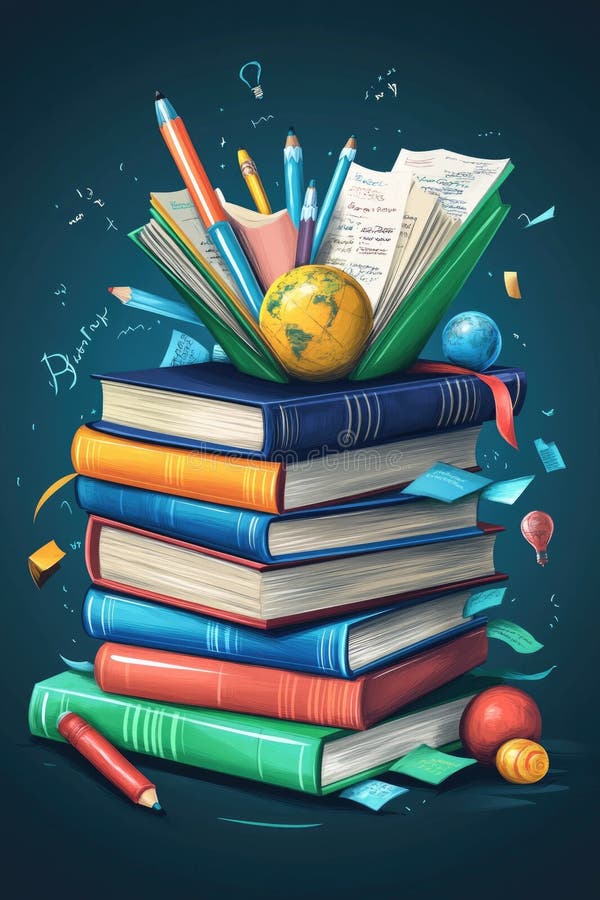 Colorful Book Stack stock image. Image of books, symbolism - 359795211