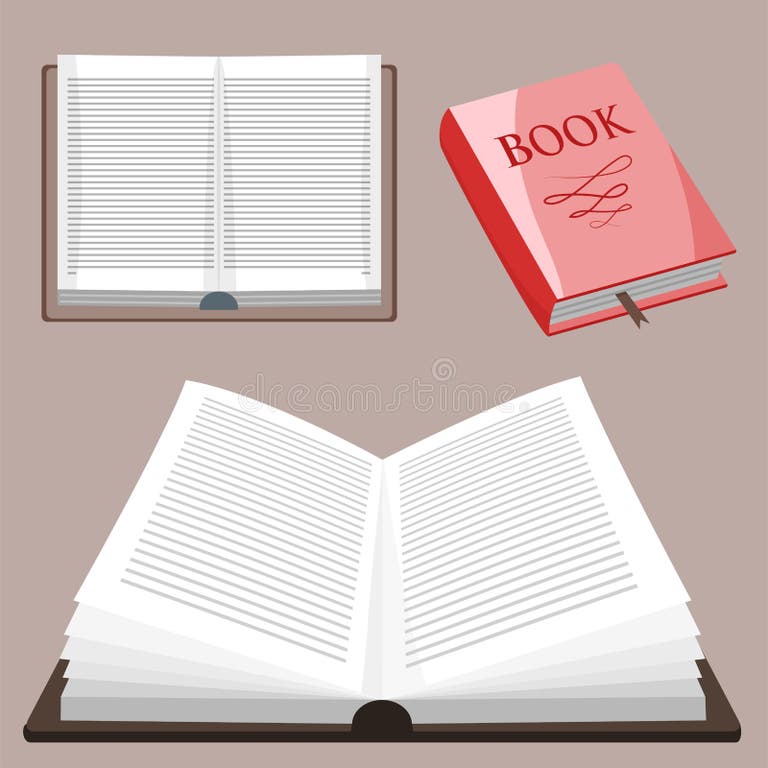 Colorful Book Vector Illustration Learn Literature Study Opened Closed ...