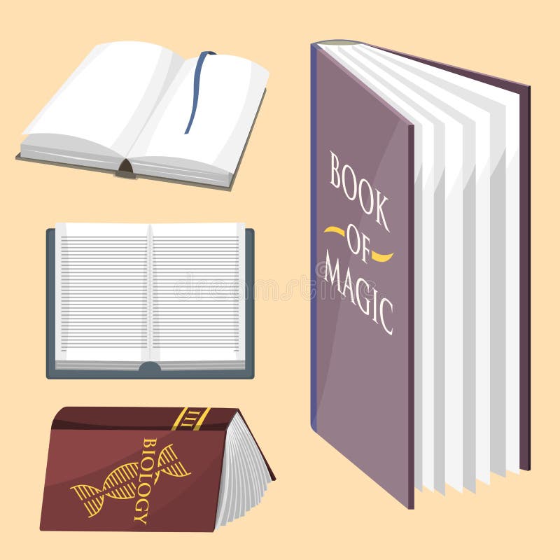 Colorful Book Vector Illustration Learn Literature Study Opened Closed ...