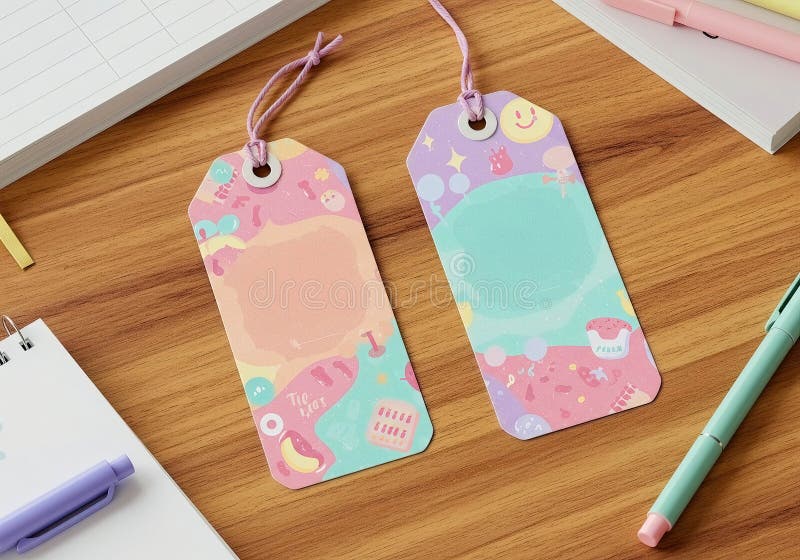 Colorful Bookmark Tag Mockup Design Stock Illustration - Illustration ...