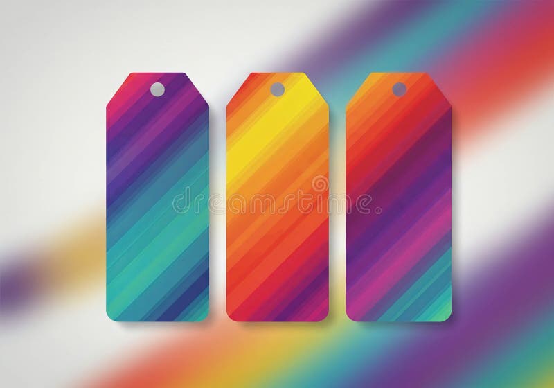Colorful Bookmark Tag Mockup Design Stock Illustration - Illustration ...