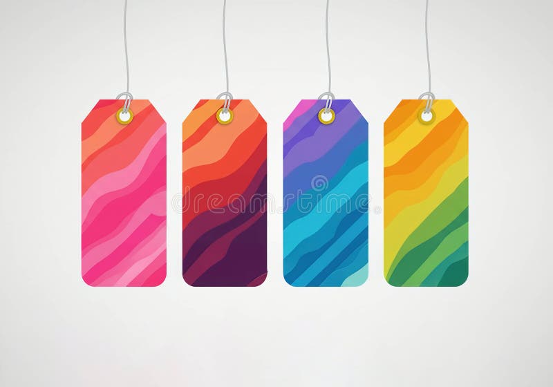 Colorful Bookmark Tag Mockup Design Stock Illustration - Illustration ...