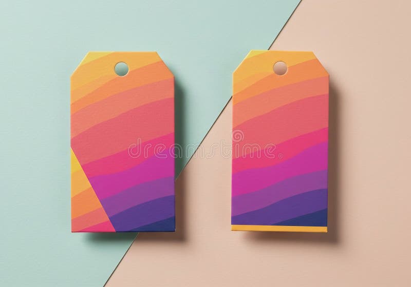 Colorful Bookmark Tag Mockup Design Stock Illustration - Illustration ...