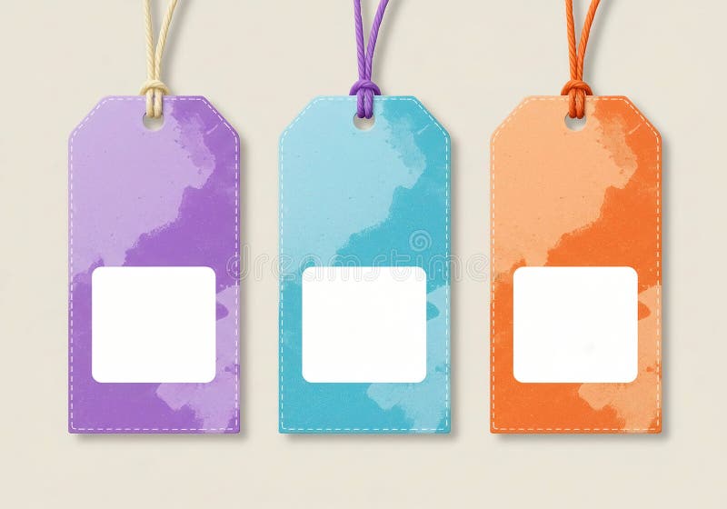 Colorful Bookmark Tag Mockup Design Stock Illustration - Illustration ...
