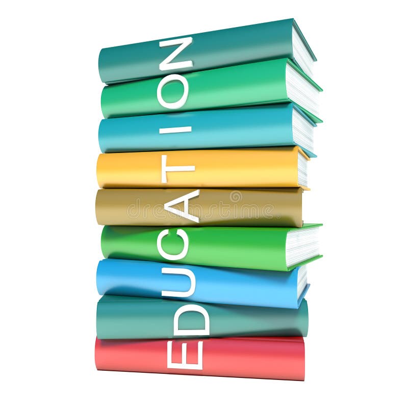 Colorful Books Inscription Education Stock Illustration - Illustration ...