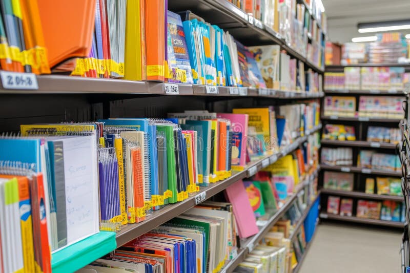 Colorful Books on Shelves in a Bookstore Stock Illustration ...