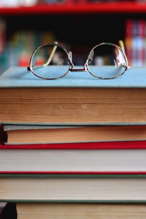 Colorful Books stock photo. Image of bookshelf, eyewear - 259466926