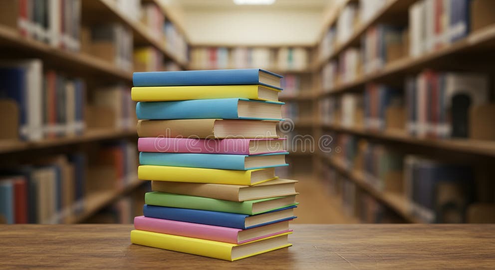 Colorful Books Stack in Library Education, Learning, Knowledge and ...