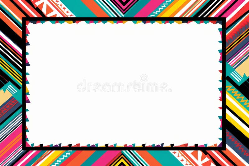 A Colorful Border with a Square Frame on it Stock Illustration ...