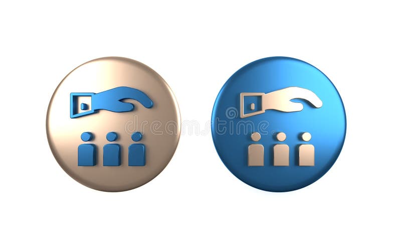 Colorful Boss with Employee Icon Isolated on White Background. Circle ...