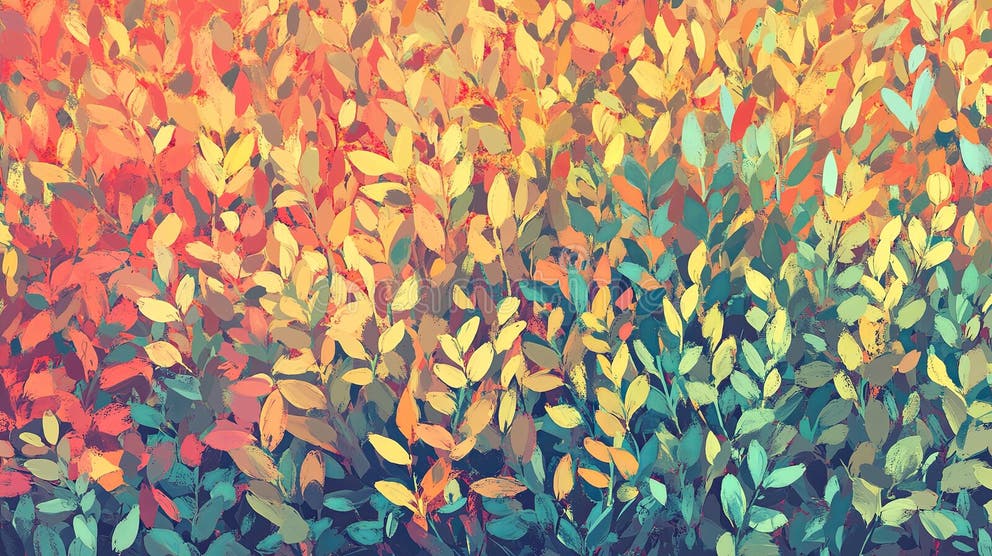 Colorful Botanical Pattern Based on Regenerative Crops. Stock Photo ...