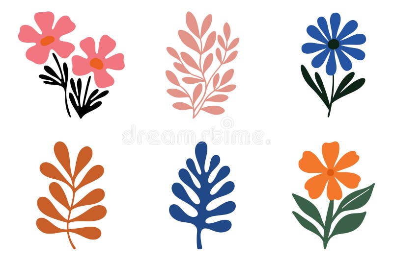 Colorful Botanical Vector Illustration Set for Design Stock Vector ...