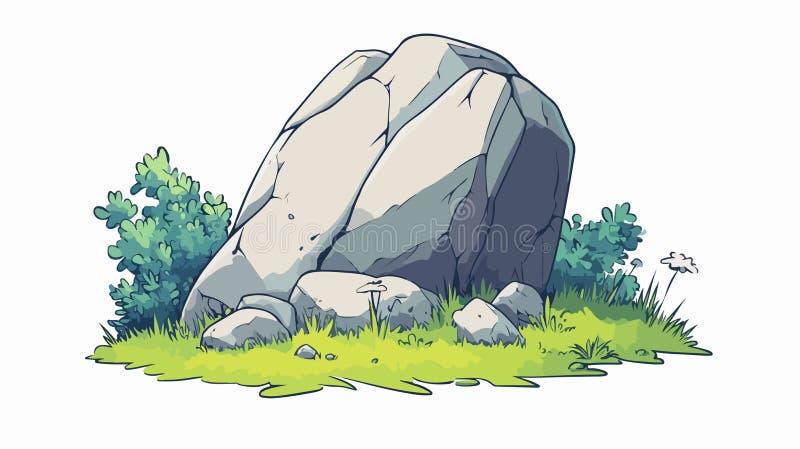 Colorful Boulder Cartoon Illustration Vector for Graphic Design ...