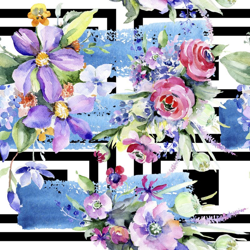 Colorful Bouquet Seamless Background Pattern Fabric Wallpaper Print