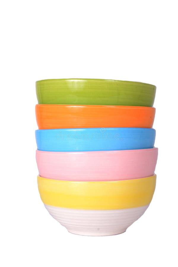 Colorful bowl isolated stock photo. Image of blue, dinner - 37550844