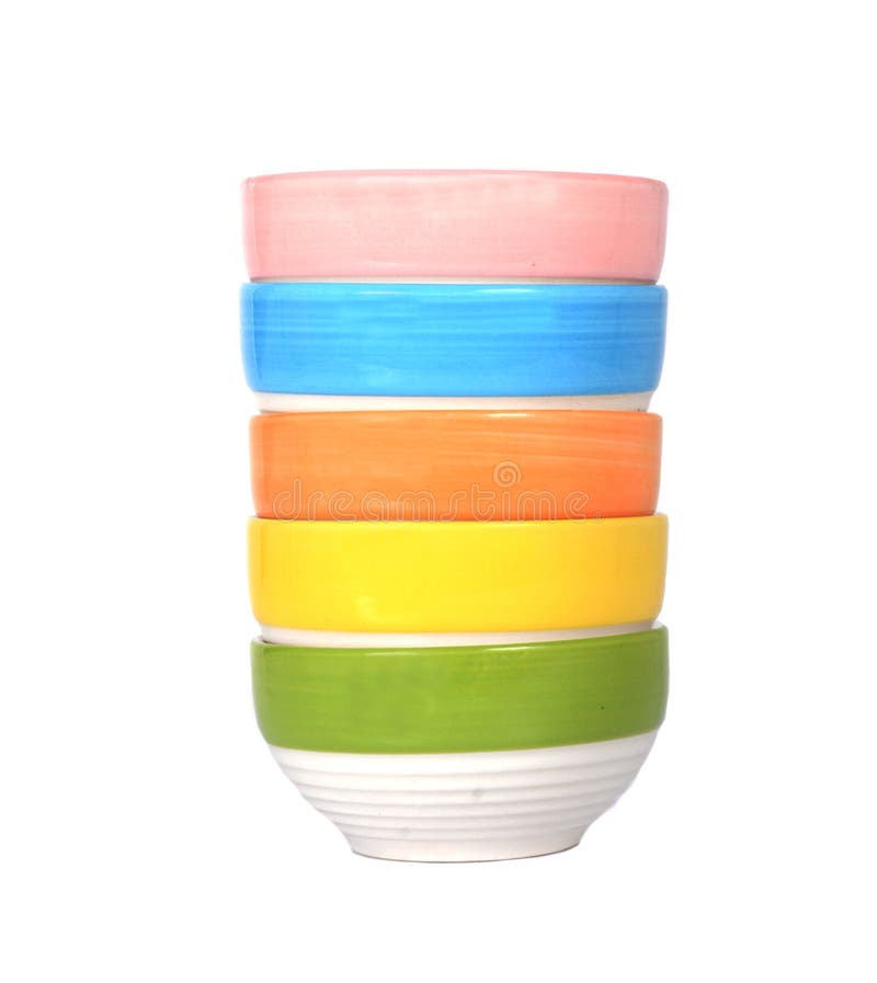 Colorful bowl isolated stock photo. Image of cook, empty - 37550878