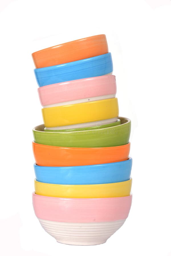 Colorful bowl isolated stock photo. Image of blue, dinner - 37550844