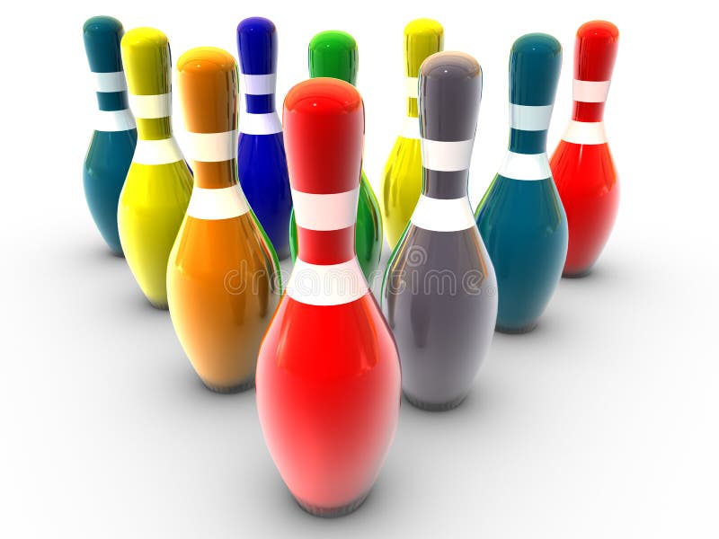 Colorful Bowling Illustration Stock Illustration - Illustration of ...